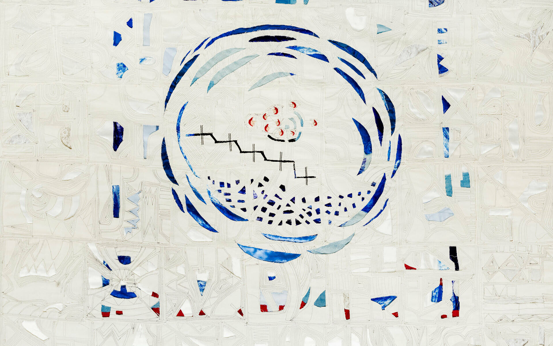 Broderad applikation av Britta Marakatt-Labba | Nationalmuseum