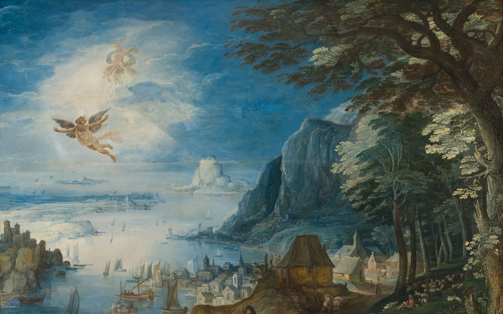 Konstverk att titta på med barn: Landskap med Ikaros… | Nationalmuseum
